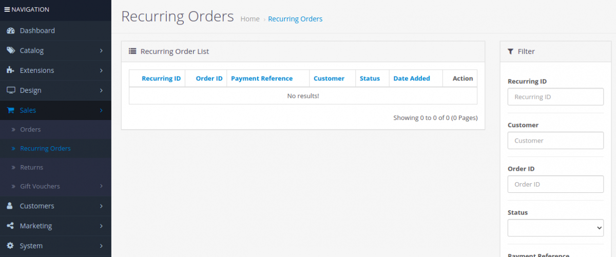 Sales > Recurring Orders – eCommerce selling your product online