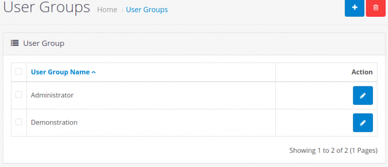 System > User-Groups – eCommerce selling your product online